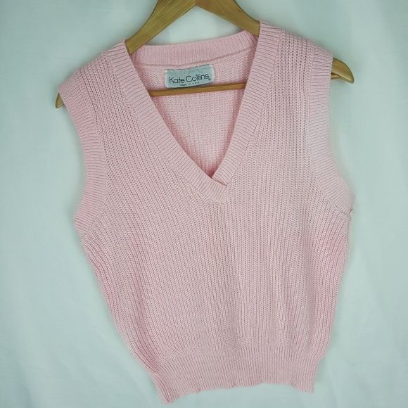 Kate Collins | Sweaters | Kate Collins Vintage Vneck Sweater Vest Pink ...